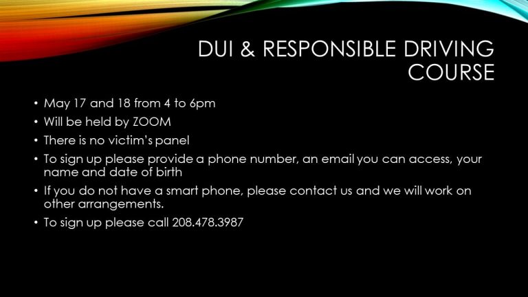 DUI Classes Available | Shoshone-Bannock Community Health Center